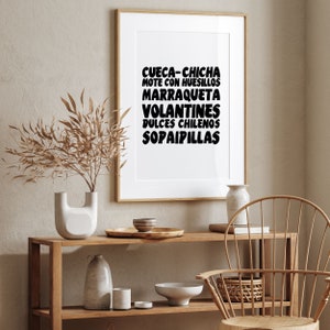 Chilean Print, Chile Food Poster, Traditional Chilean Dishes, Chilean ...