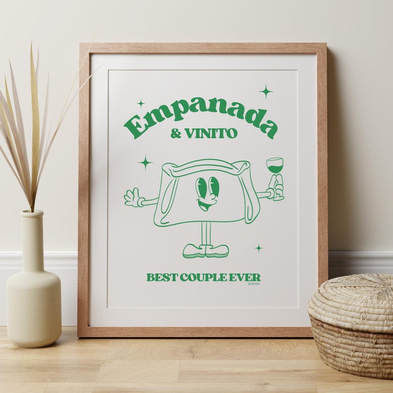 Chilean Empanada Print, Vintage Chilean Food Illustration, Empanada Y ...