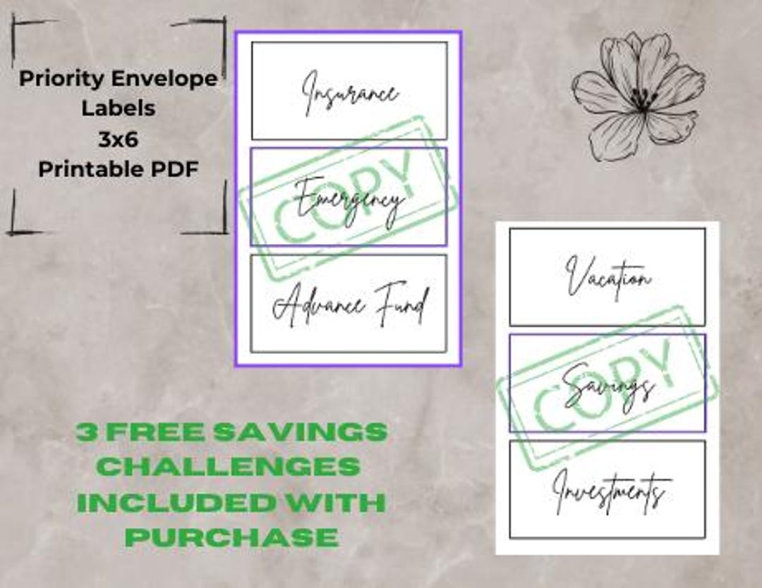 Priority Envelope Labels, 3x6, Printable, 6ct - Etsy