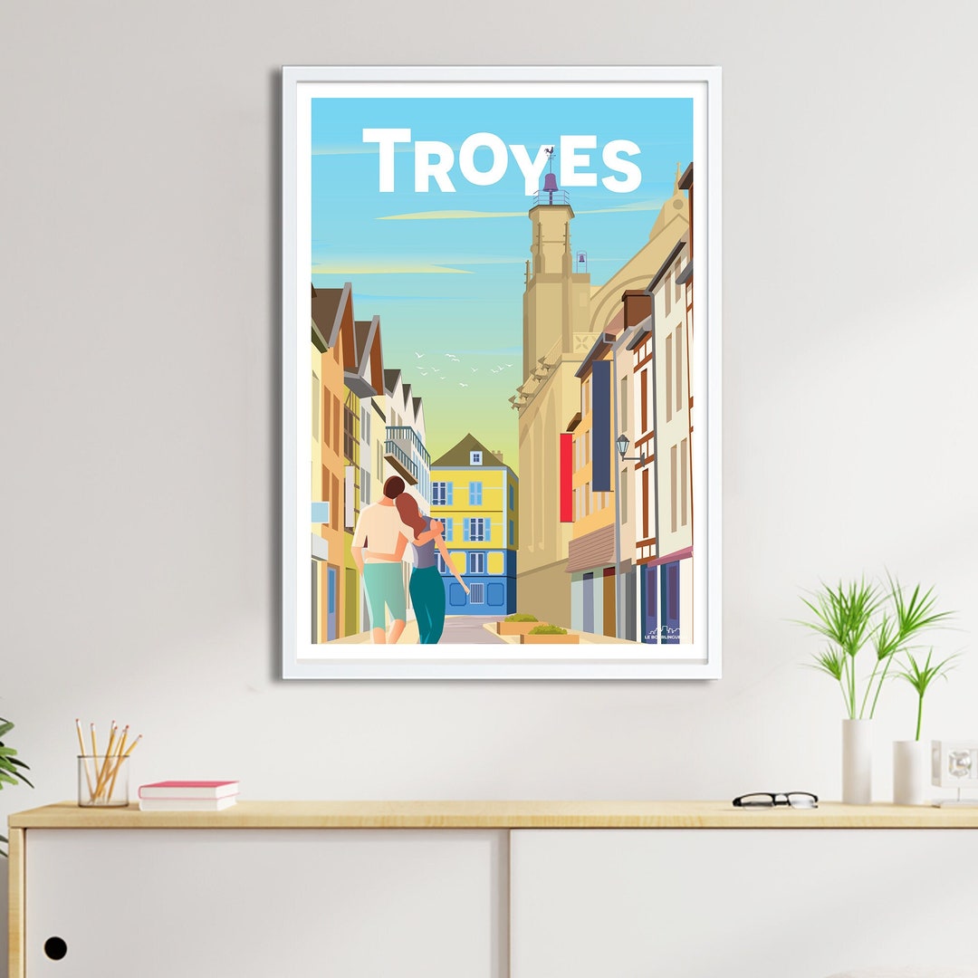 Troyes Poster Stadtplakat von Frankreich und der Welt - Etsy.de