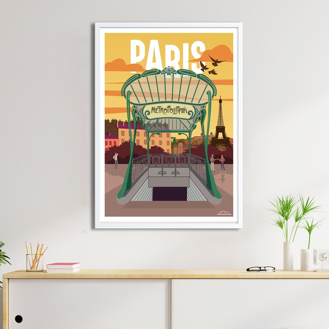 Paris Metro Poster City Poster of France and the World - Etsy