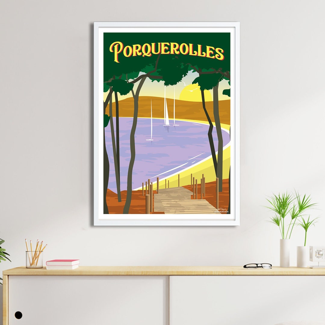 Porquerolles Beach Poster City Poster of France and the World - Etsy