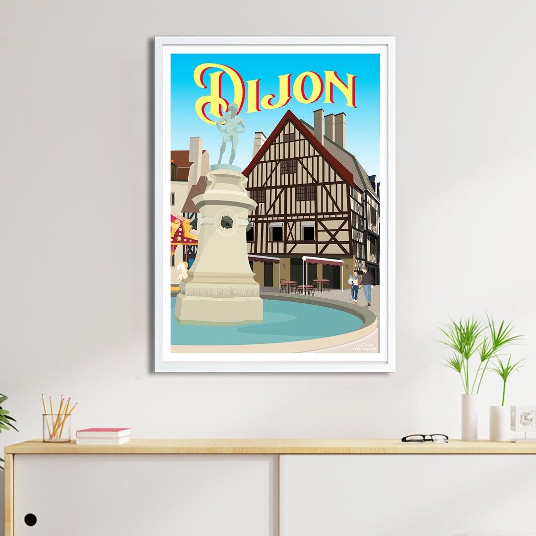 Dijon Vintage Poster City Poster of France and the World - Etsy