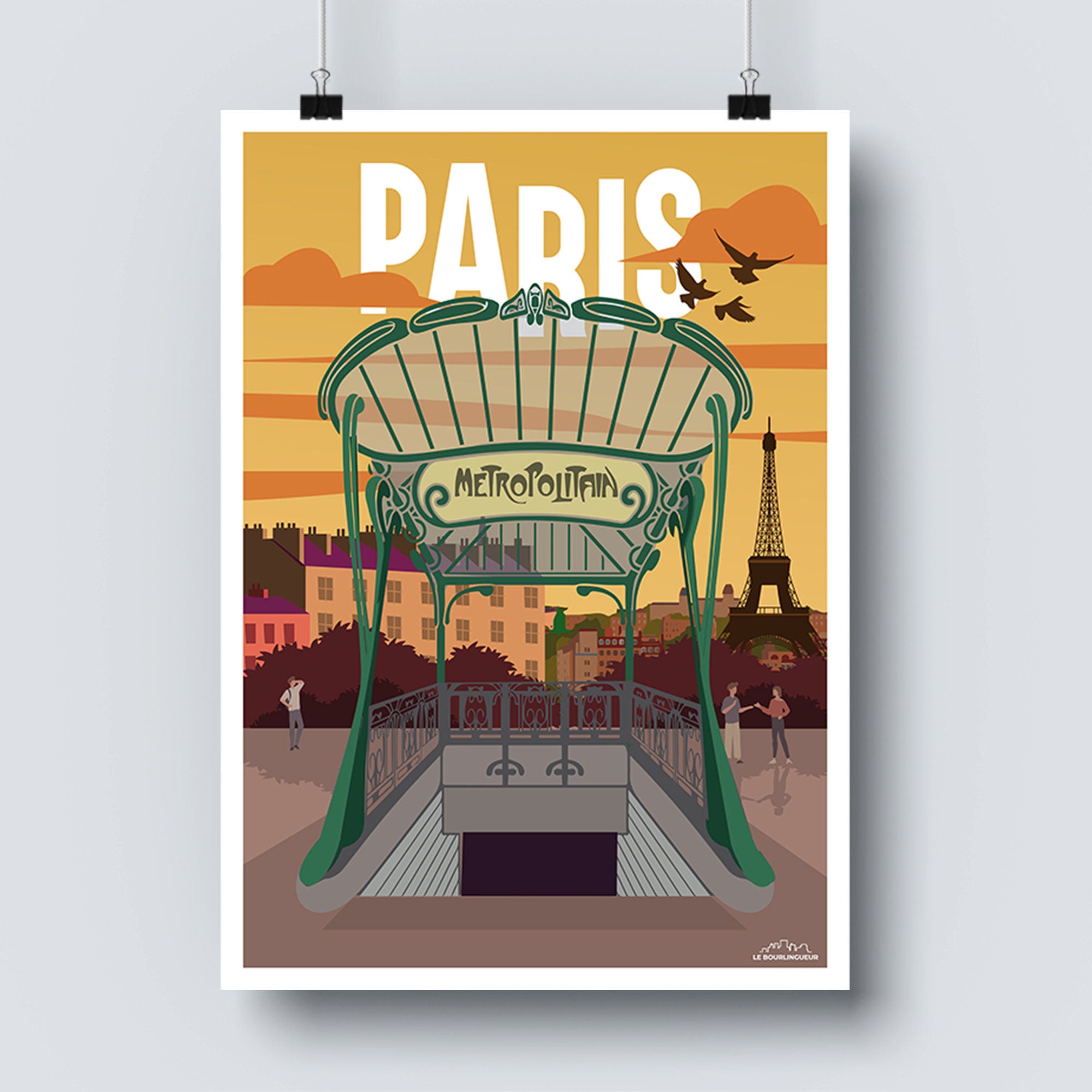 Paris Metro Poster City Poster of France and the World - Etsy
