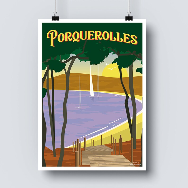 Porquerolles Beach Poster City Poster of France and the World - Etsy