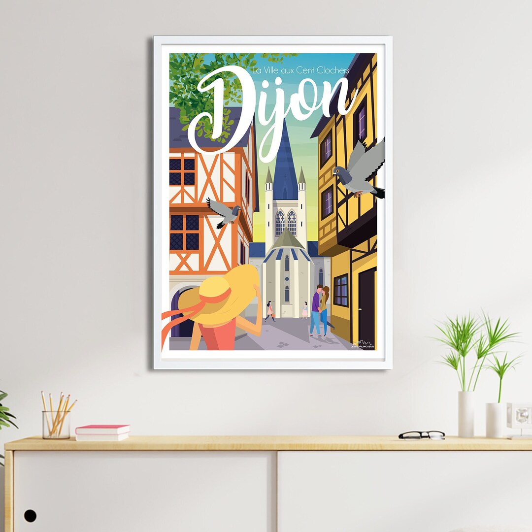 Dijon Poster City Poster of France and the World - Etsy