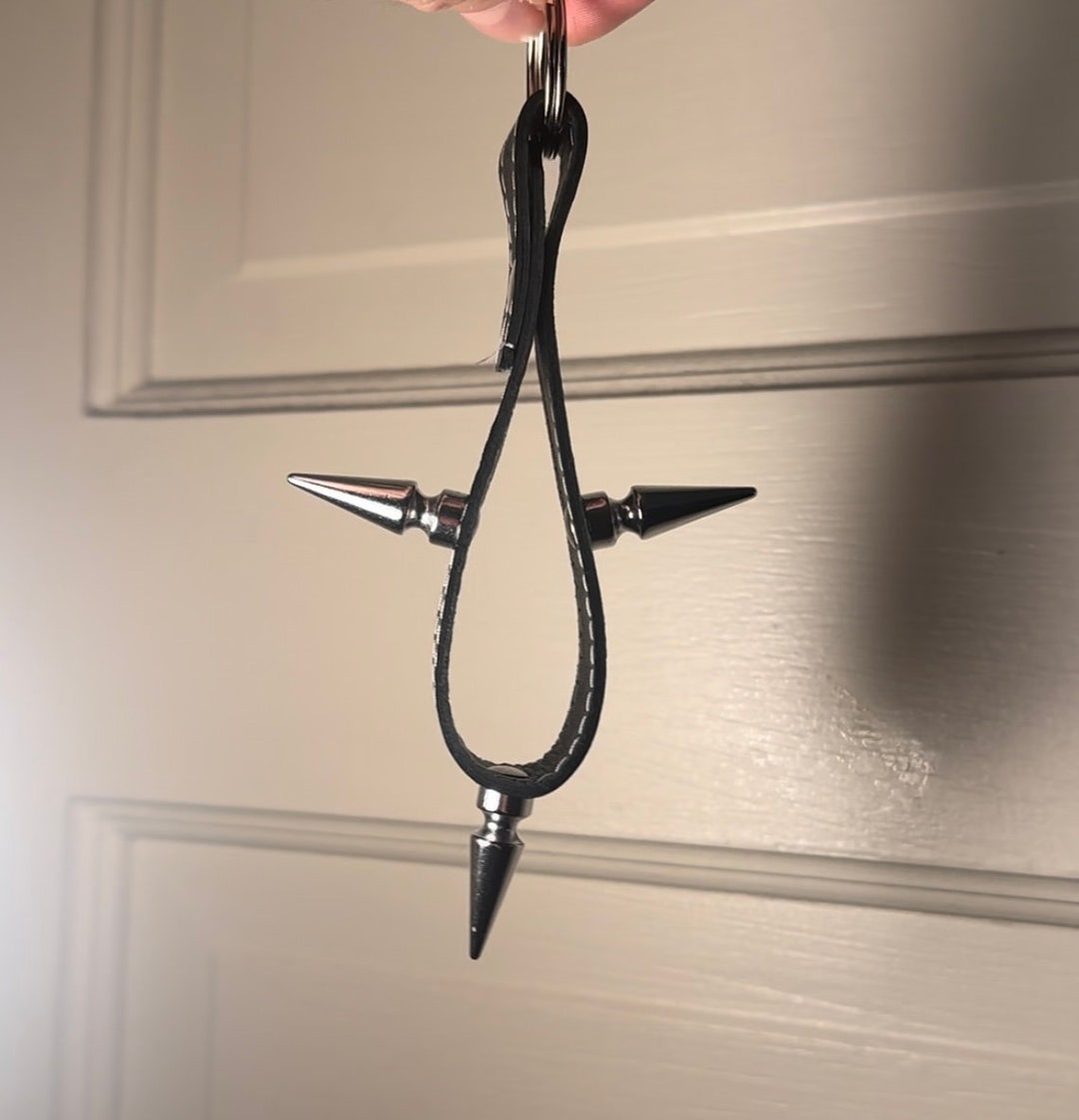 DOVES Spiked Leather Keychain - Etsy