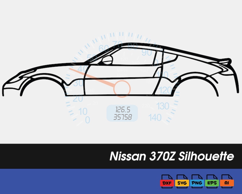 Nissan 370Z Silhouette SVG PNG DXF and Ai Formats Ready to - Etsy