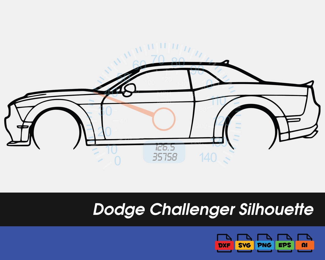 Dodge Challenger Silhouette SVG PNG DXF and Ai Formats - Etsy