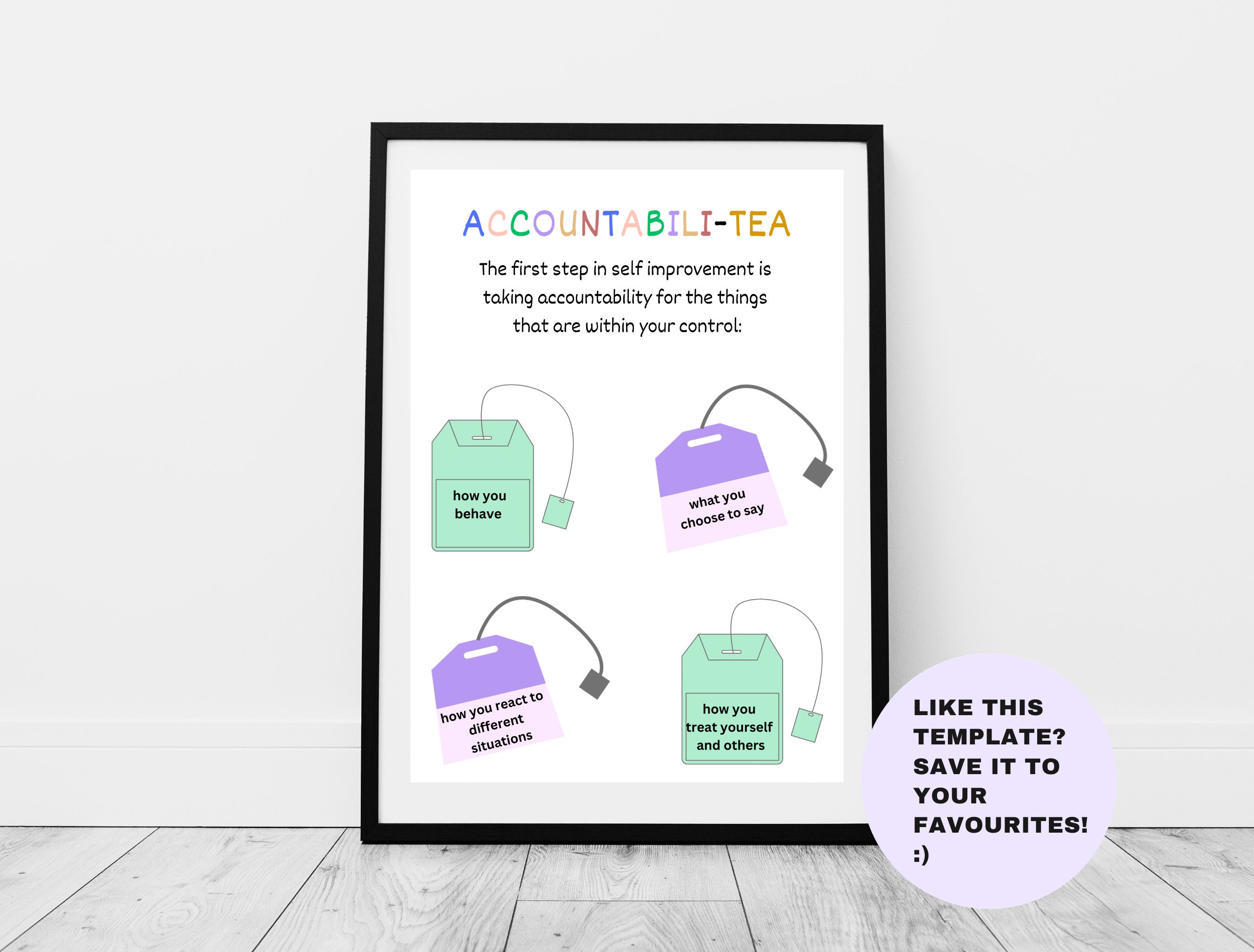 Accountability Self Awareness Poster Self Improvement Quote - Etsy