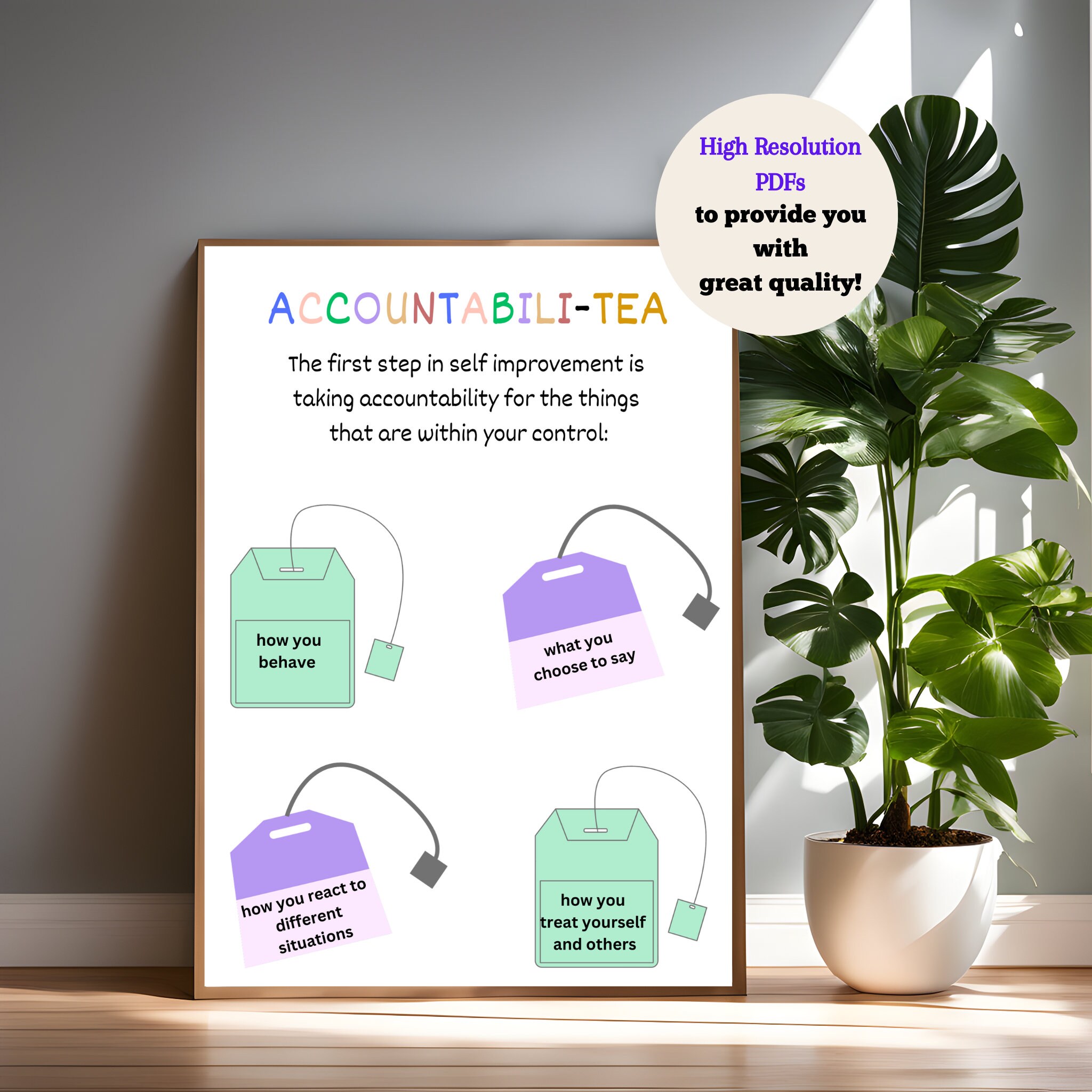 Accountability Self Awareness Poster Self Improvement Quote Growth Wall ...