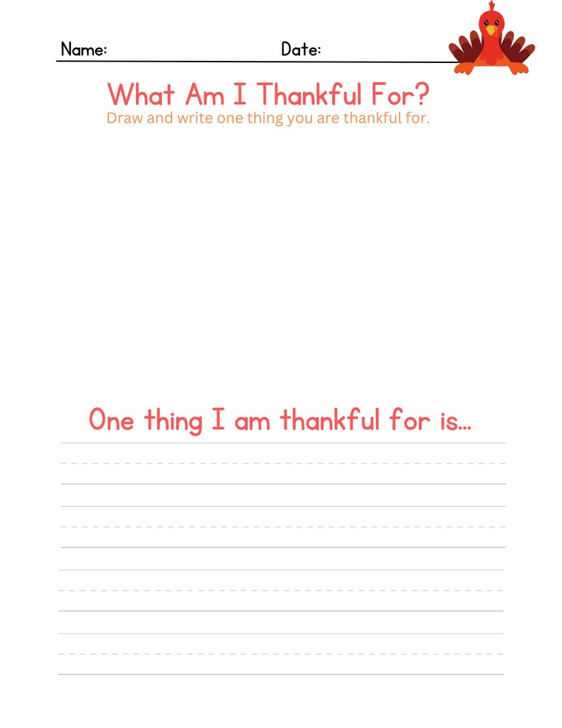 What Am I Thankful For, Homeschool Thanksgiving Worksheet, Thanksgiving ...