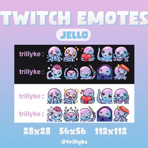 JELLO Jellyfish EMOTES (10) | Twitch Emote Pack | Cheer, Bonk, Heart ...