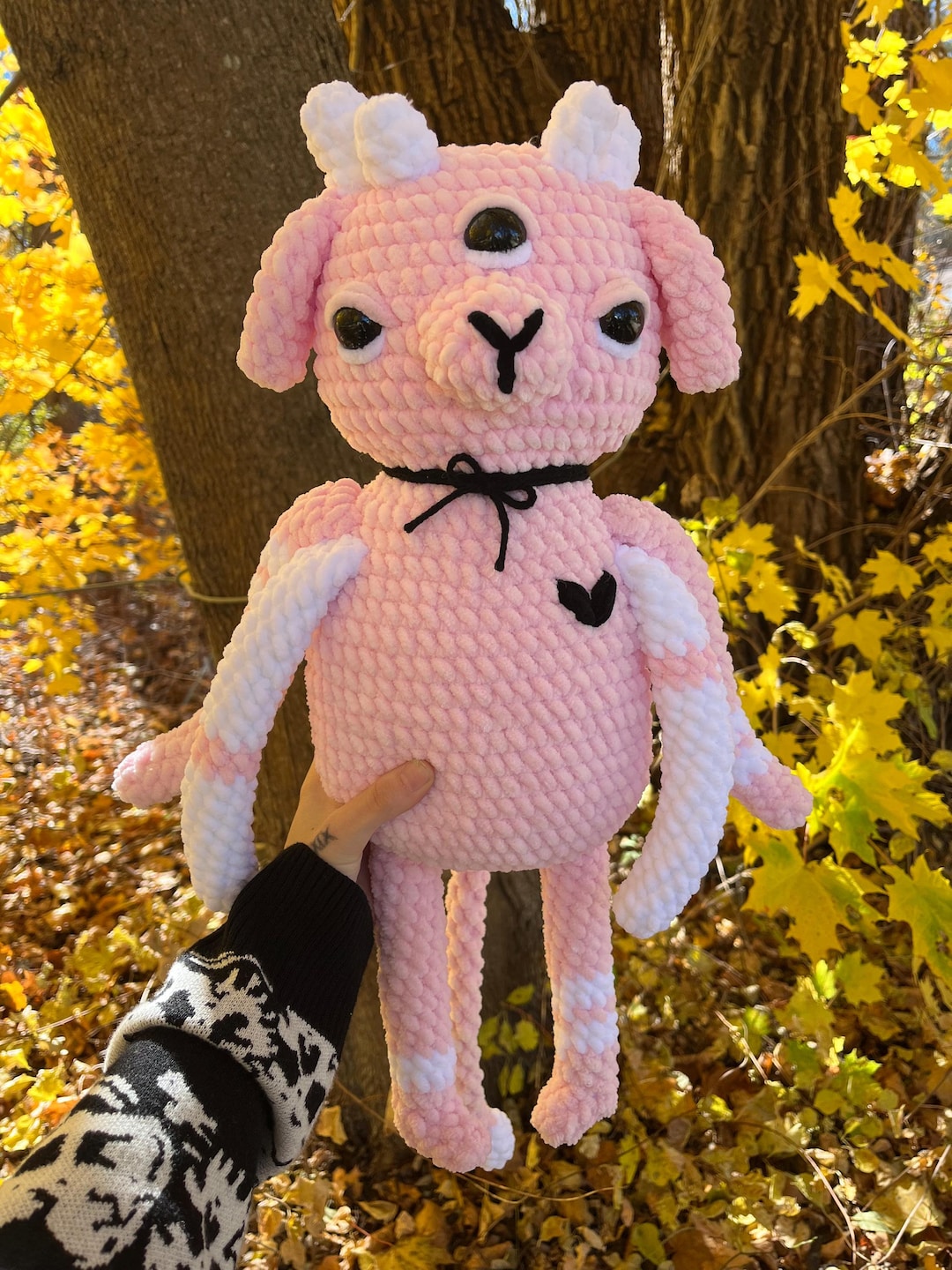 Pink 3 Eyed Monster Plushie Crochet Handmade Creepy Plush - Etsy