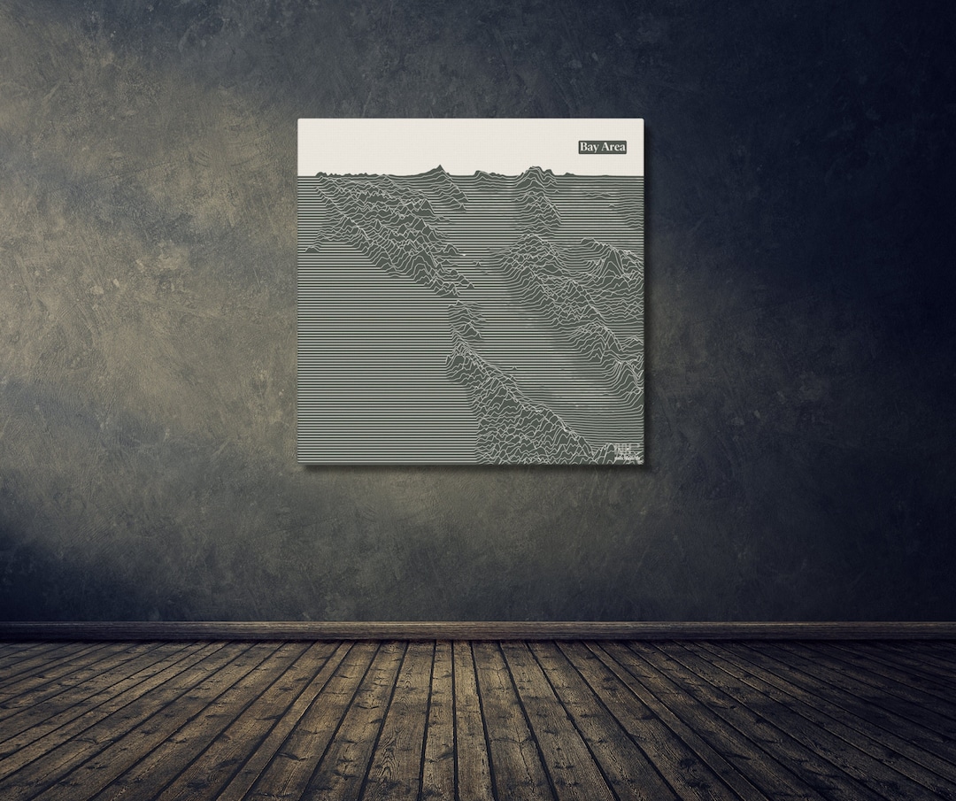 Bay Area Map Art Print, Oakland San Francisco San Jose 3D Topographic ...
