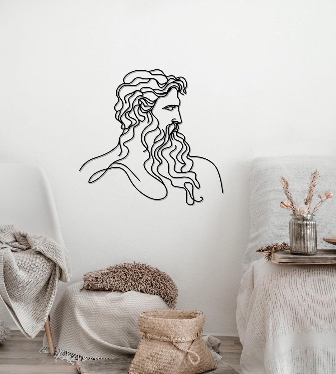 Metal Greek God Wall Art, Zeus Interior Design, Office Wall Decor ...