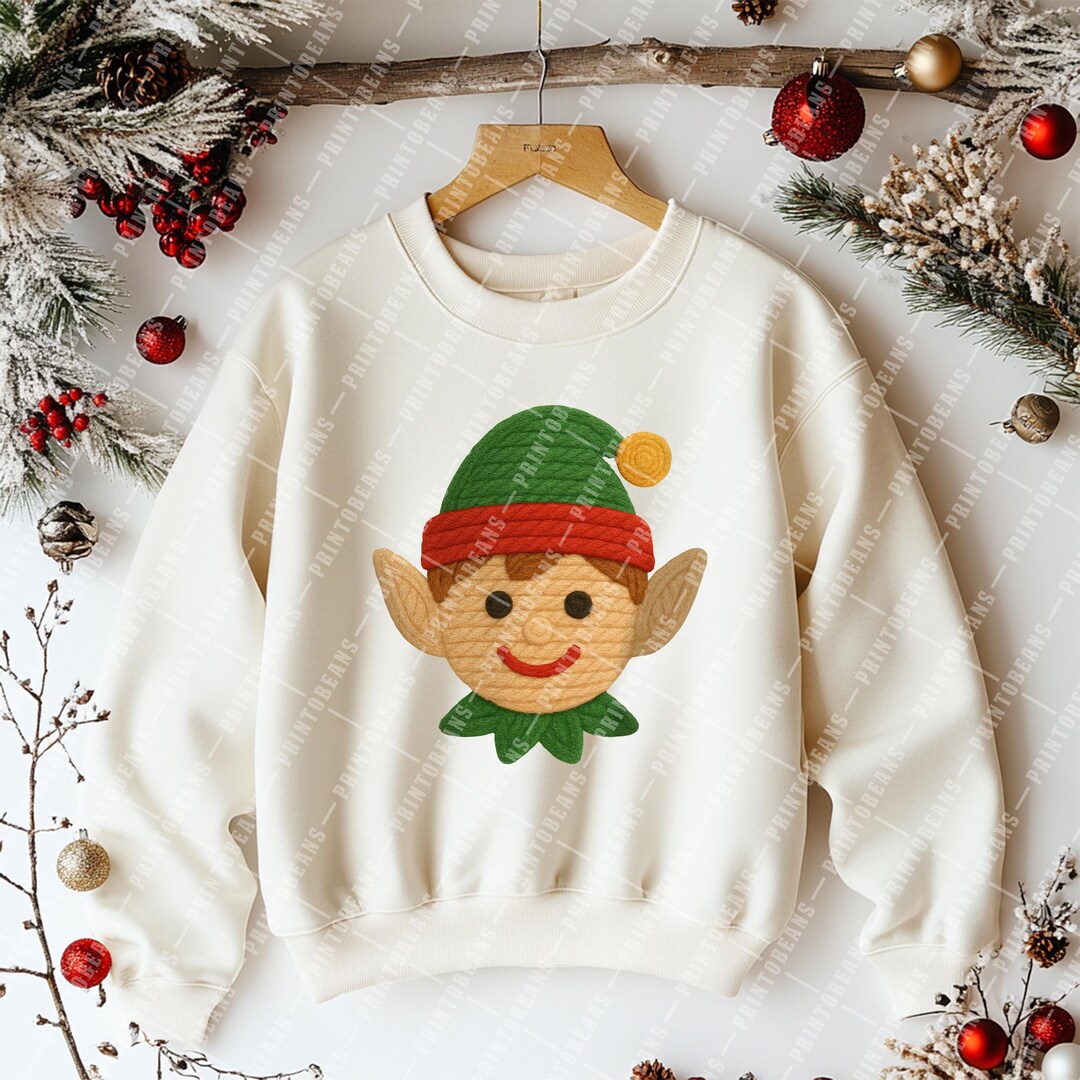 Faux Rope Elf Face PNG - Digital Christmas Helper Clipart - String ...