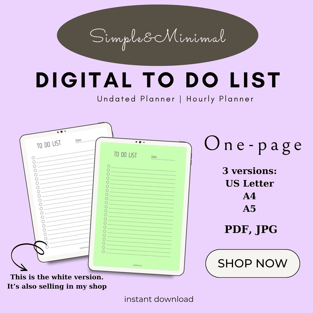 Minimal to Do List Printable Digital Green to Do List Templates ...