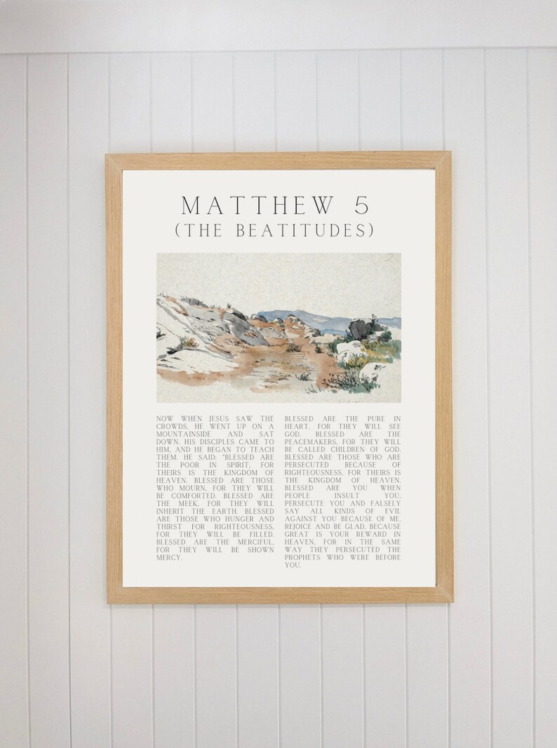Matthew 5 (the Beatitudes) Digital Print - Etsy