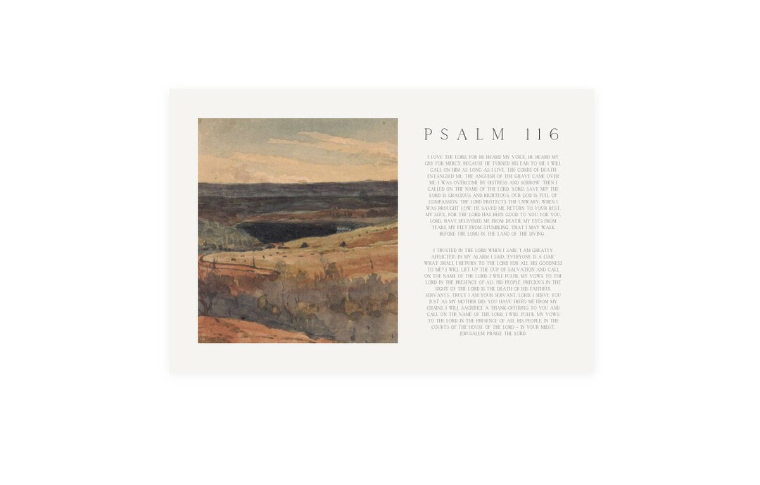 Psalm 116 Horizontal Digital Print - Etsy
