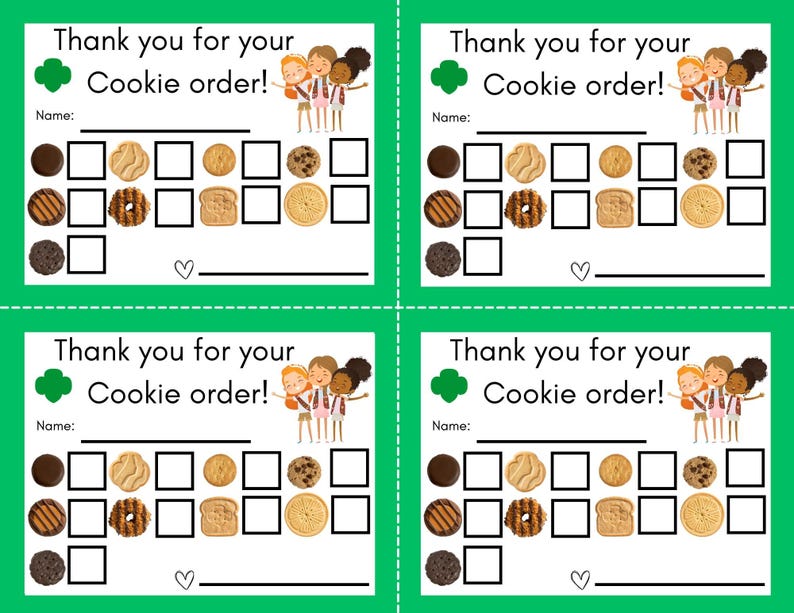 ABC Bakers Thank You, Girl Scout Cookies, Thank You,cookie Orders - Etsy