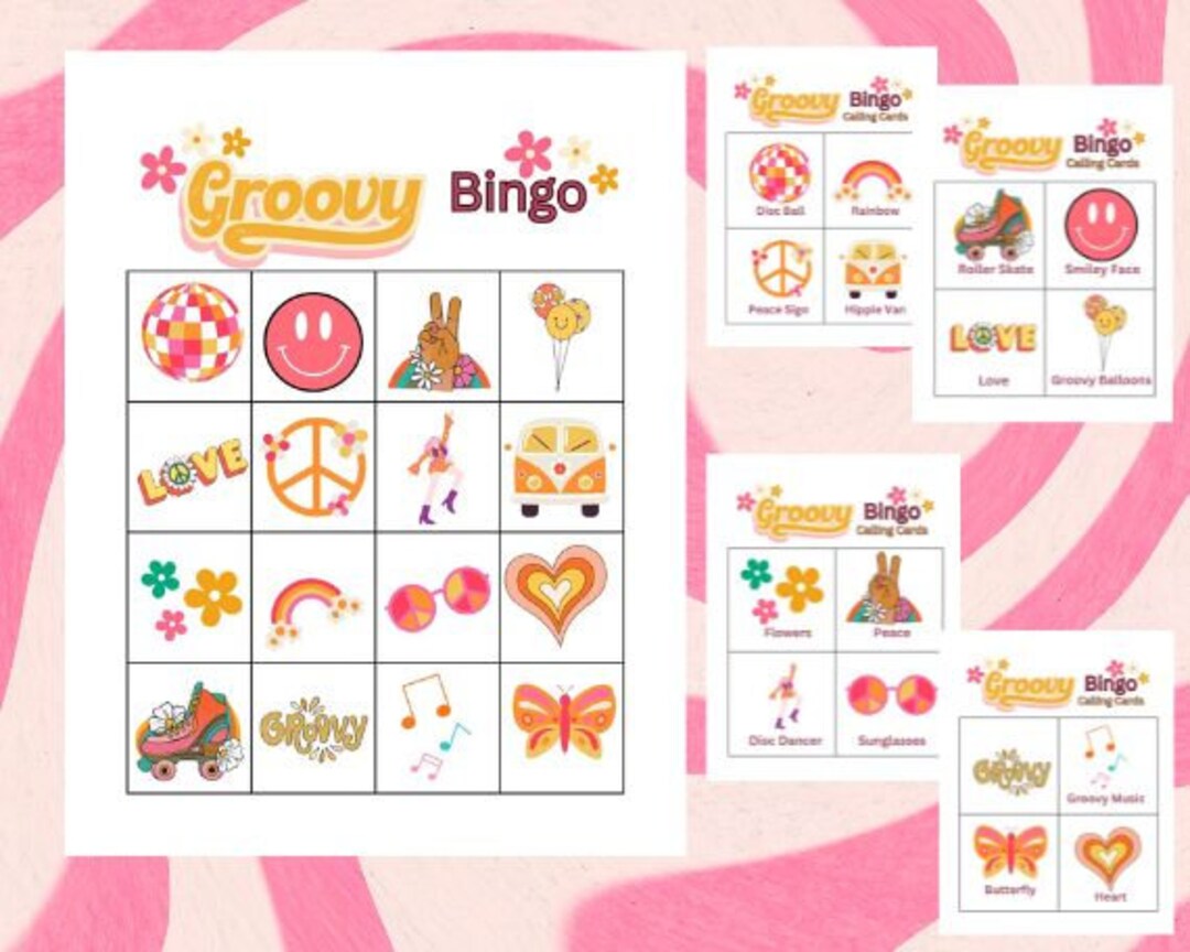 Groovy Bingo, Bingo, Family Game, Party Game, Birthday Party, Groovy - Etsy