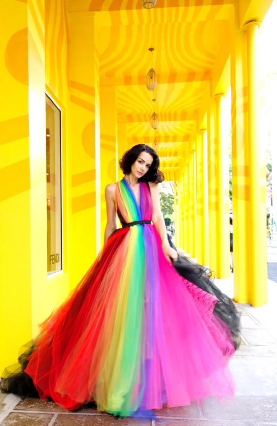 Rainbow Tulle Halter Ball Gown, LGBT Bridal Dress - Etsy