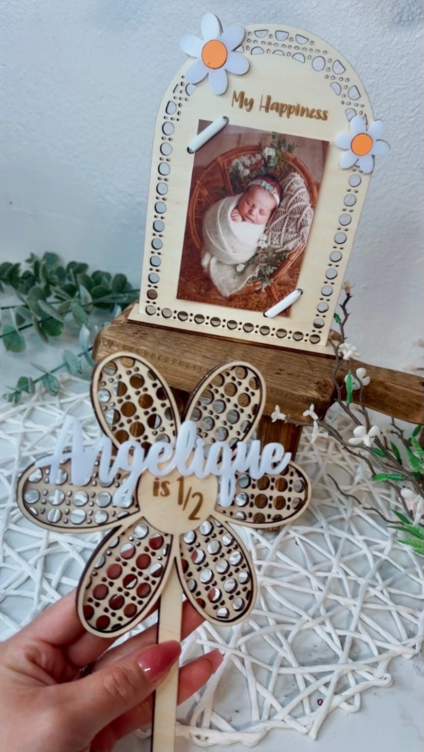 Daisy Cake Topper, Smash Cake Topper, 1st Birthday Cake Topper, Wood ...