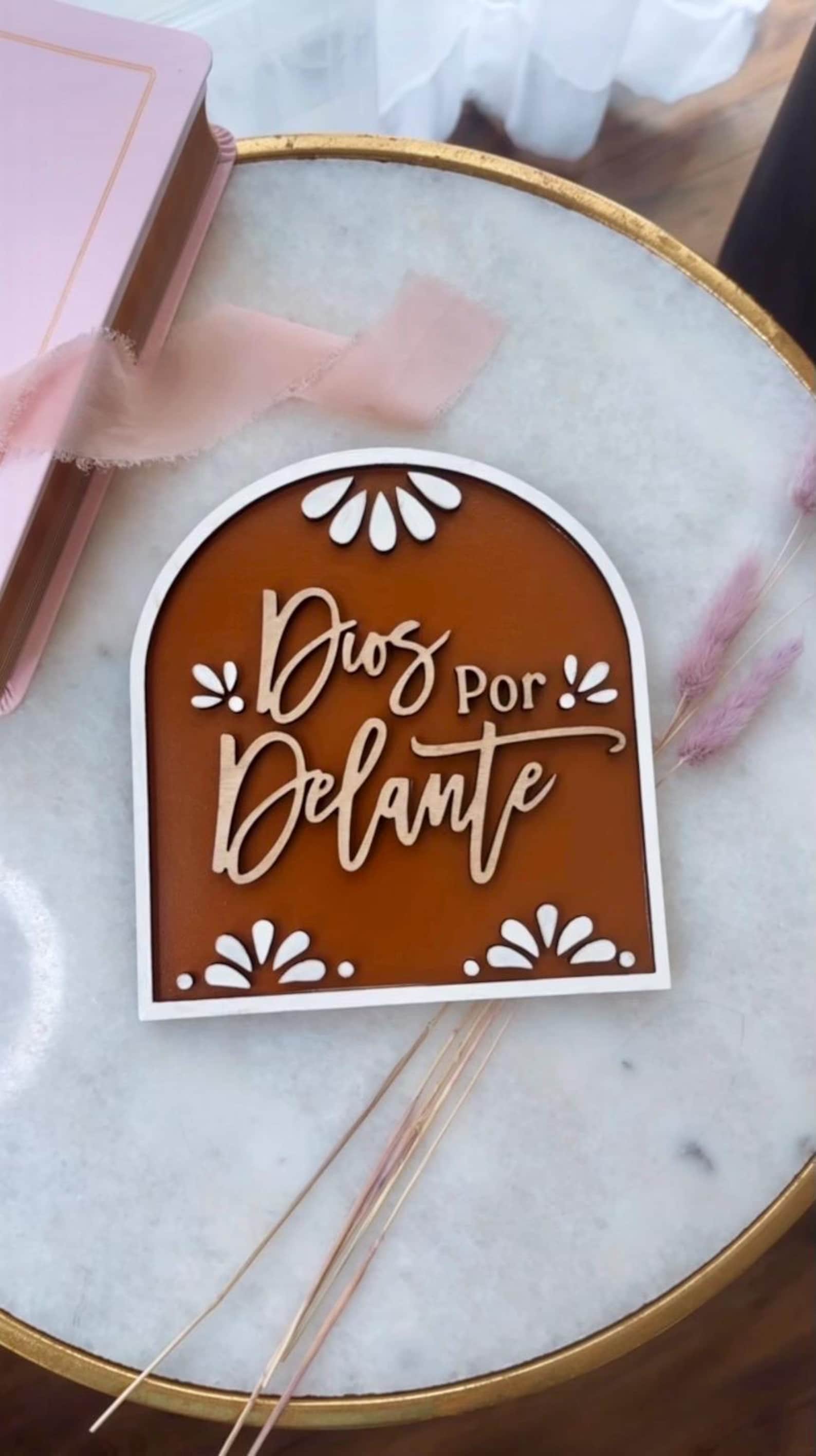 Dios Por Delante, Spanish Signs, Catholic Quote, Housewarming Gift ...
