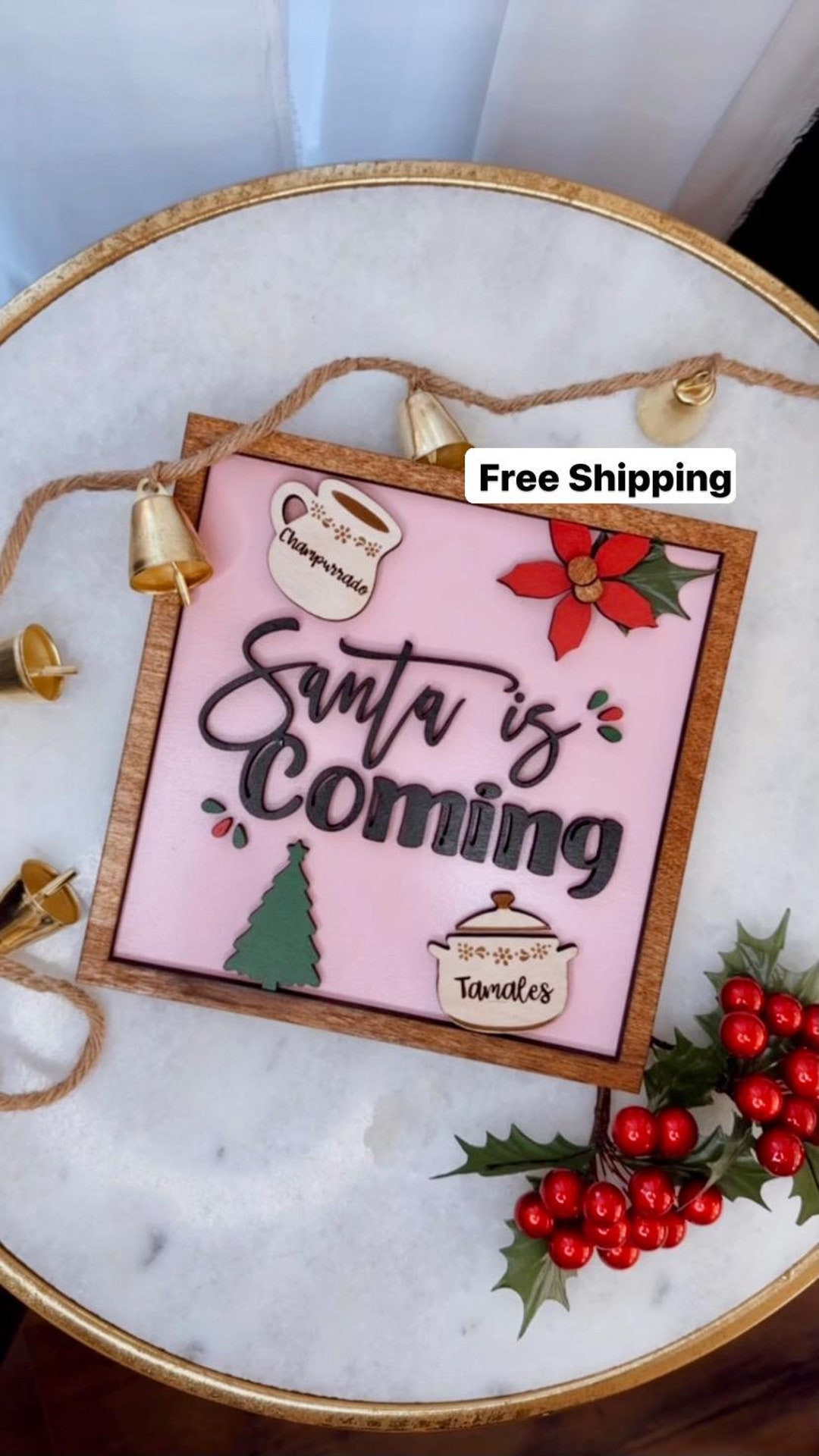 Pink Christmas, Feliz Navidad Decor, Cafecito Y Chisme, Mexico Art ...