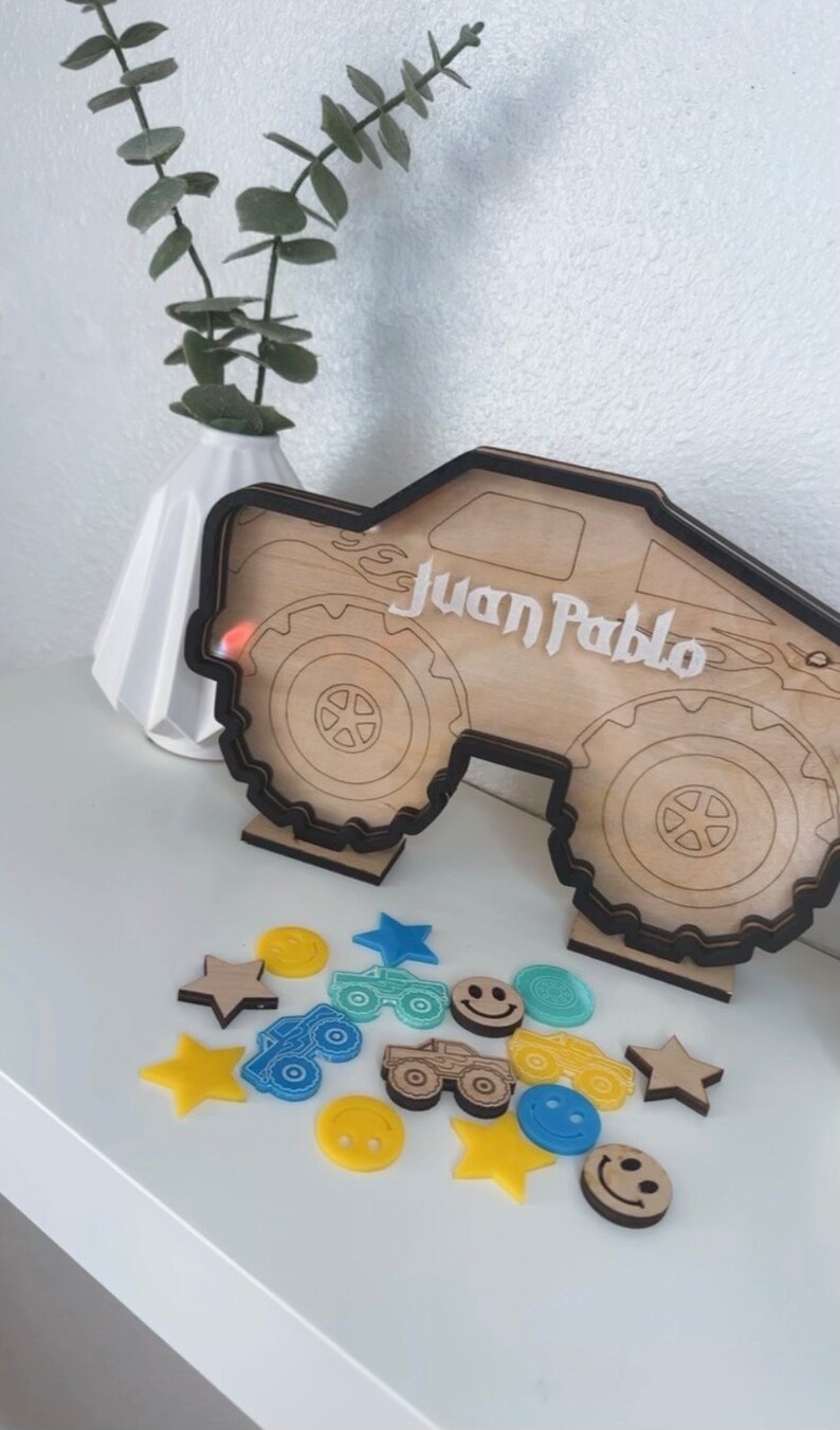 Reward Jar, Custom Monster Truck Reward Jar, Reward Tokens, Good ...