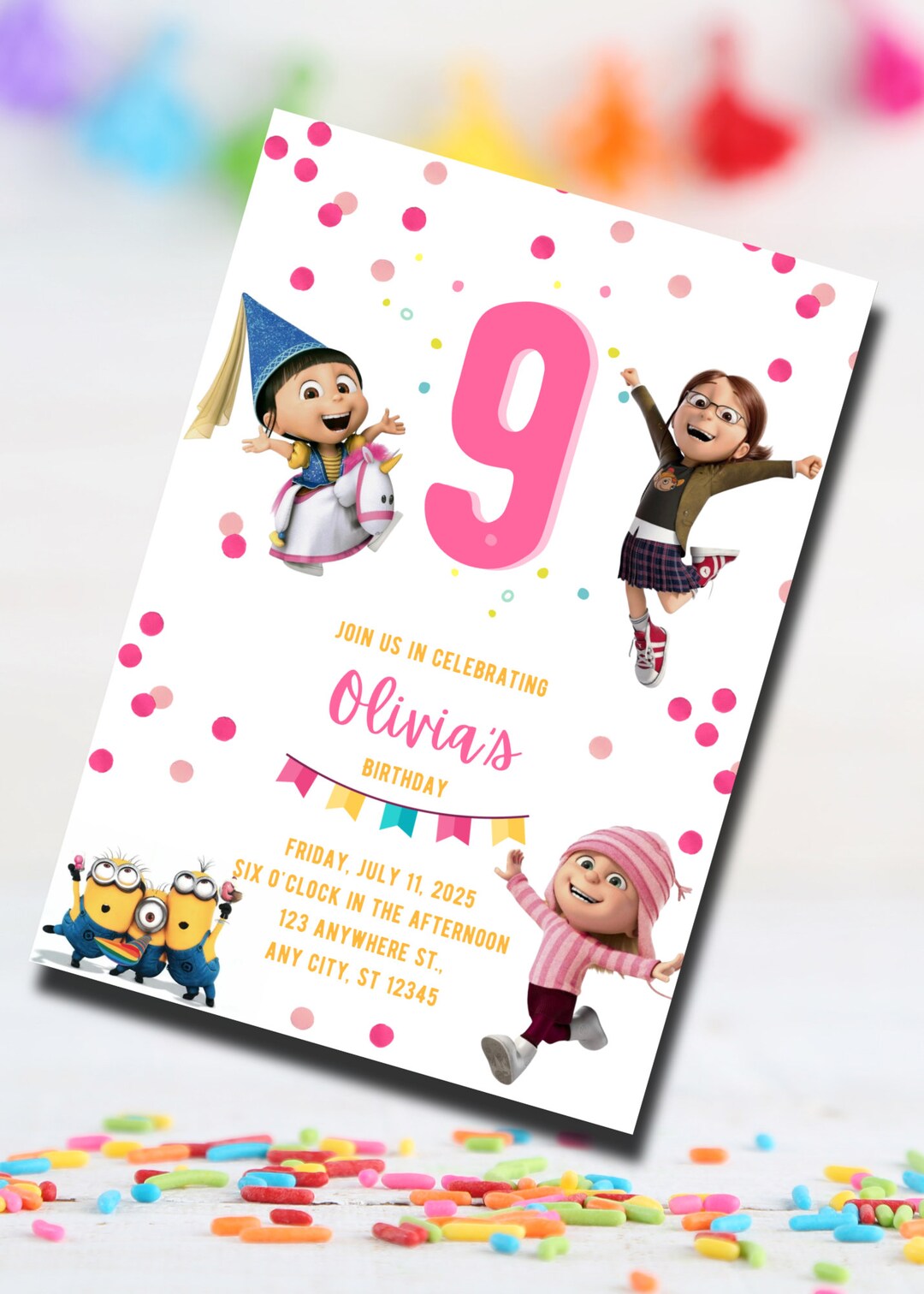 Editable Birthday Invitation on Canva Minions Themed Birthday - Etsy UK