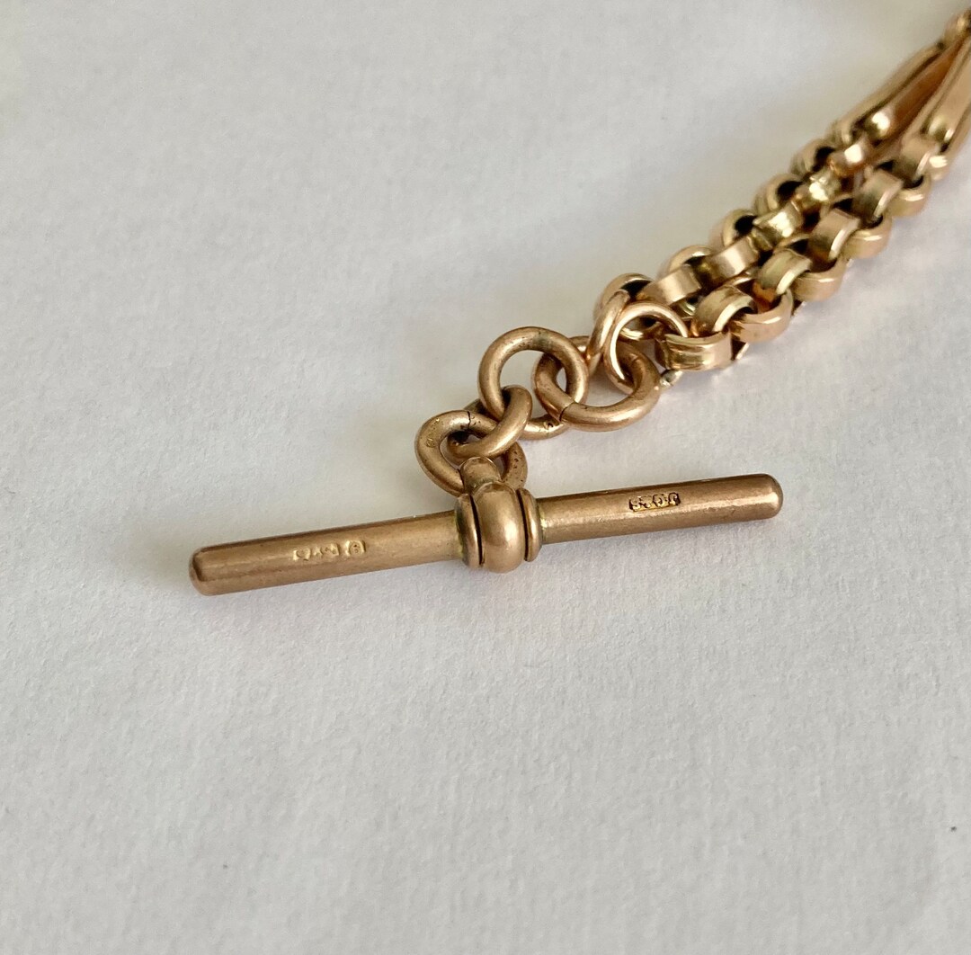 Victorian 9ct Rose Gold Double Watch Albert Chain - Etsy