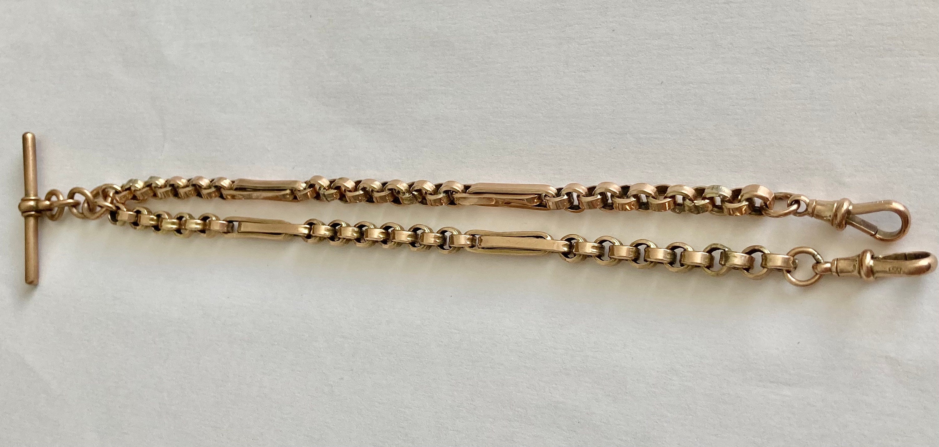 Victorian 9ct Rose Gold Double Watch Albert Chain - Etsy