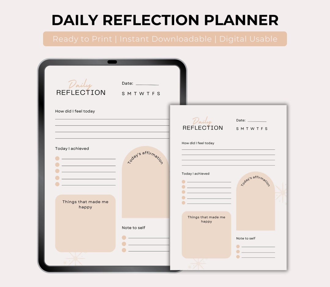 Printable Daily Reflection Planner ADHD Daily Planner Daily - Etsy