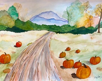 Pumpkin Patch Watercolor Clipart Fall Fall Watercolor Watercolor PNG ...