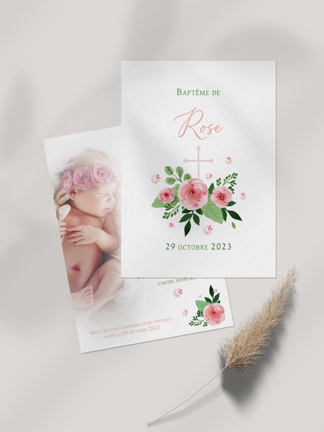 Editable Baptism Invitation, Personalized Baptism Invitation, Child ...