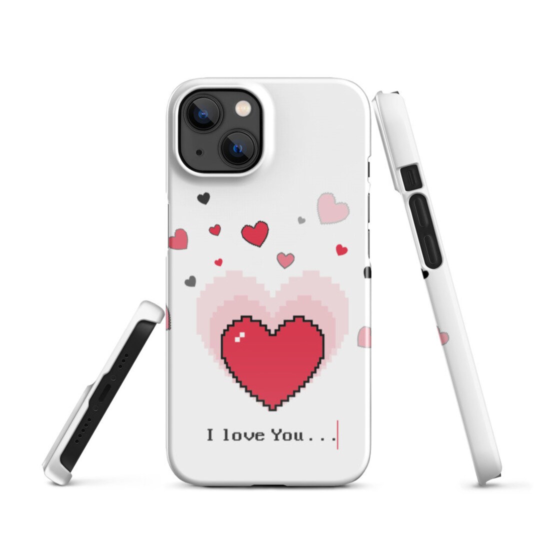 IPhone 11, 13, 14, 15 Case Geek Heart Pixel I Love You, Unique Geek ...