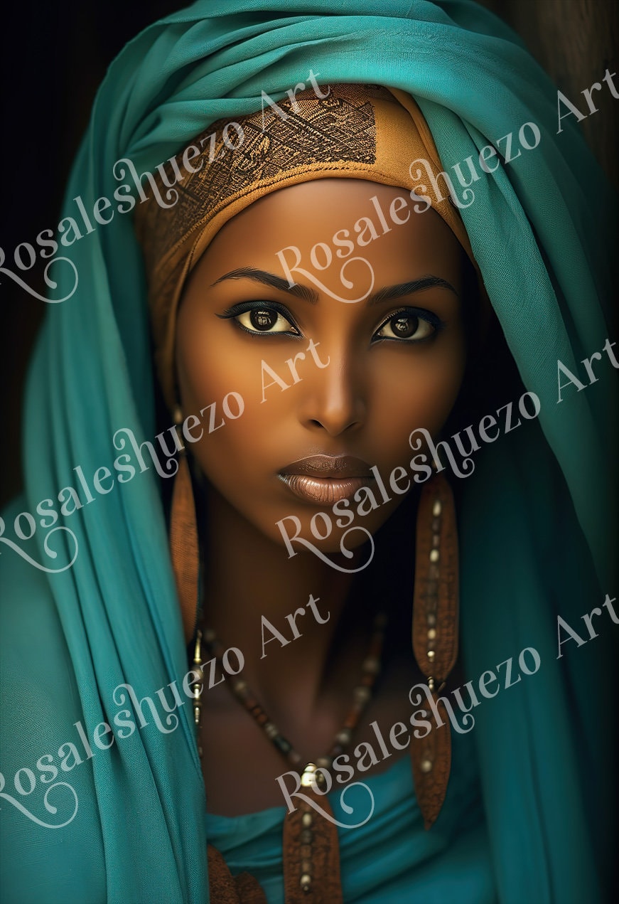 Somali Woman Wearing Colorful Headwear Various Colored Outfits 24 ...