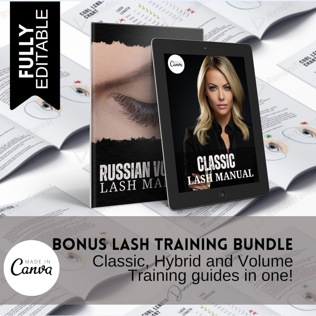 Eyelash Tech Training Manuals Editable Canva Lash Extensions - Etsy