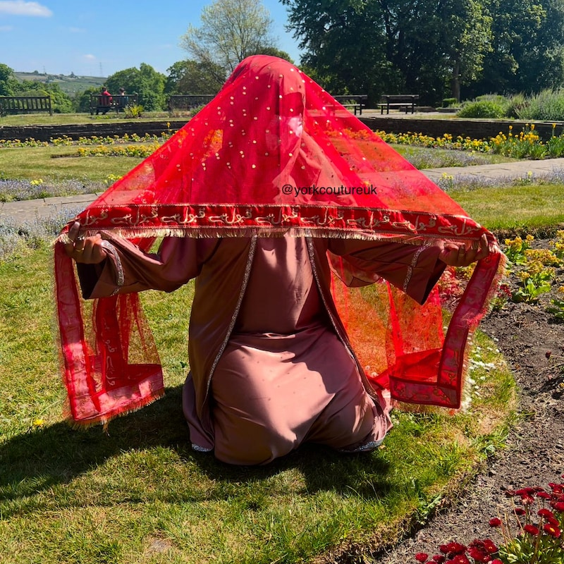 Red Pakistan Dupatta - Etsy UK