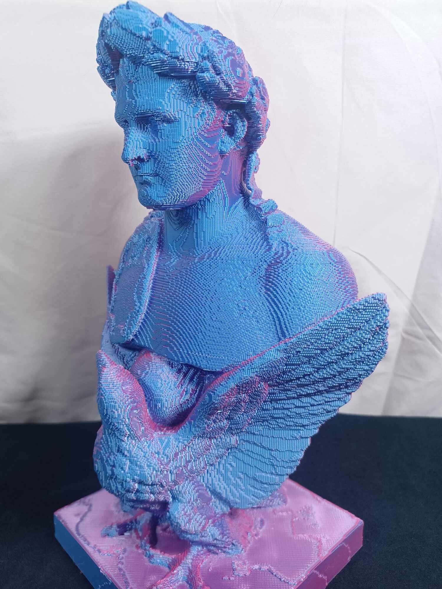 3D Printed Dual Color Iridescent Pixelated Napoleon Bonaparte Statue ...
