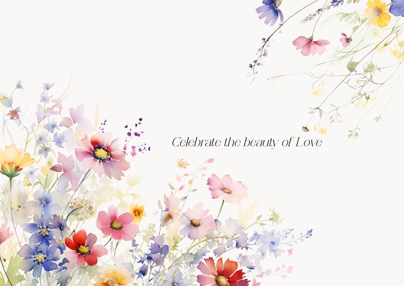 Watercolor Floral Clipart - Wild Flowers - Wedding Clipart - Floral ...