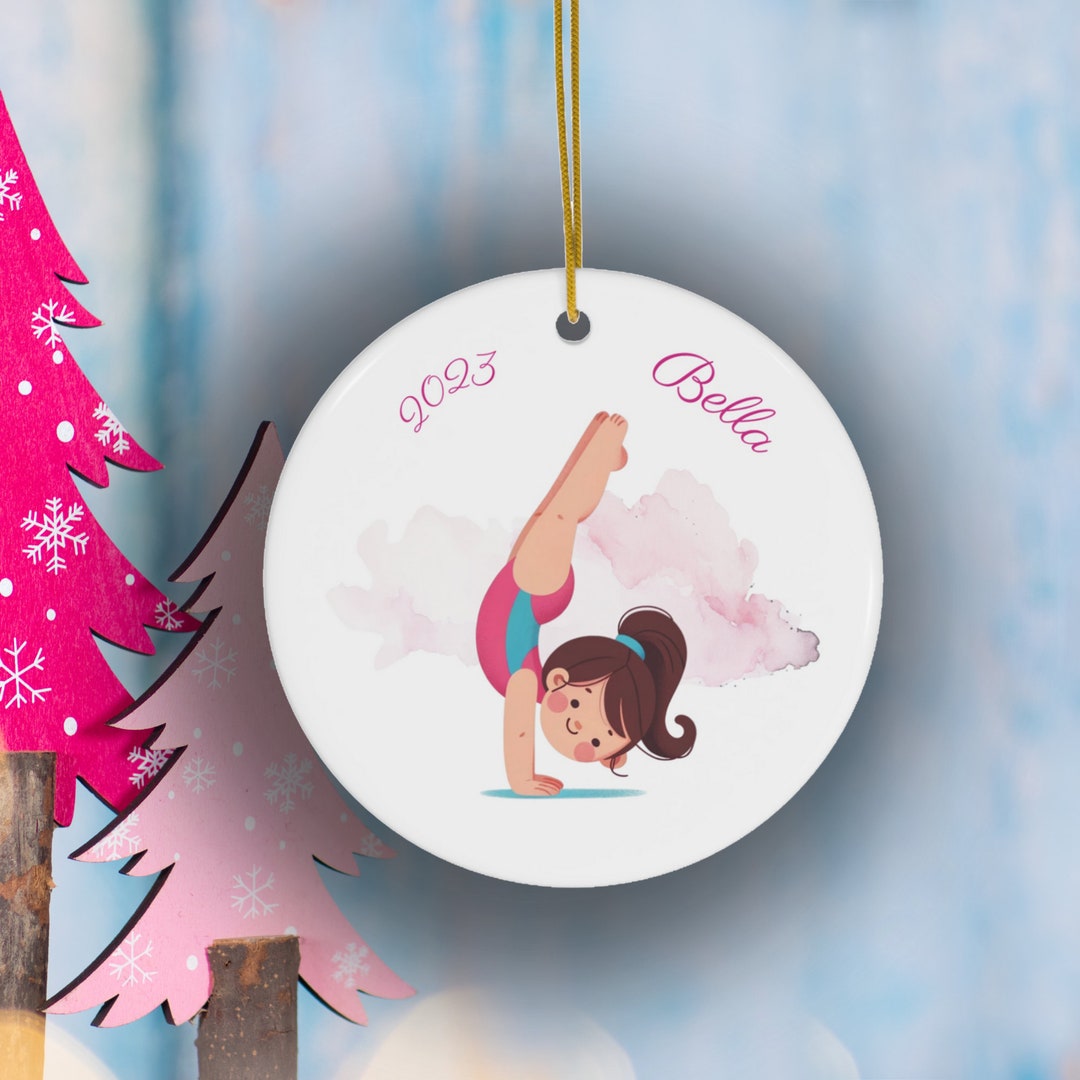 Gymnastics Ornament, Christmas Ornament, Personalized Girl Gymnastic ...