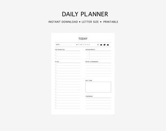 Minimalist Daily Planner - Etsy