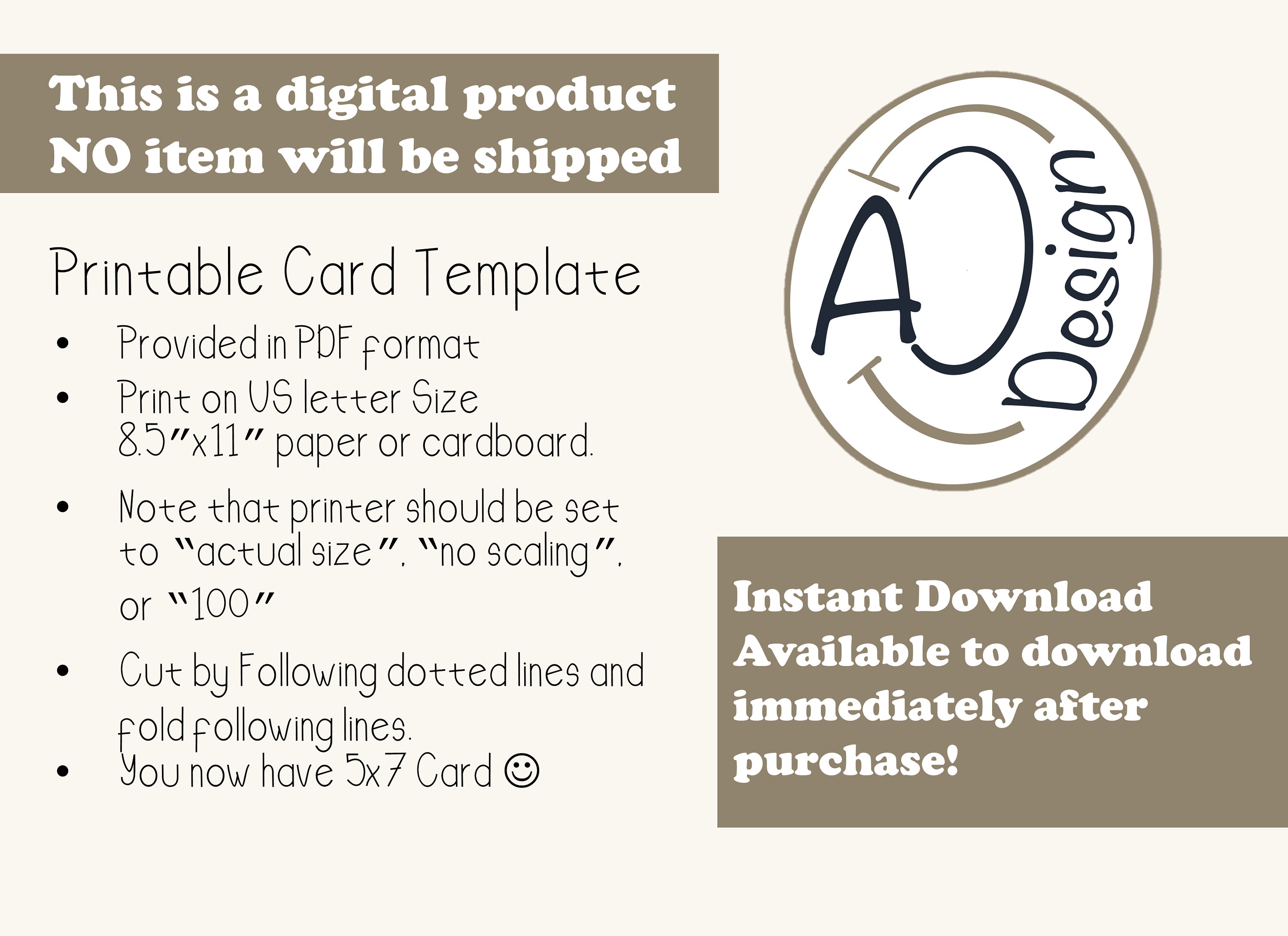 Birthday Printable Cards Set of 6 birthday Blank Card Happy Birthday ...