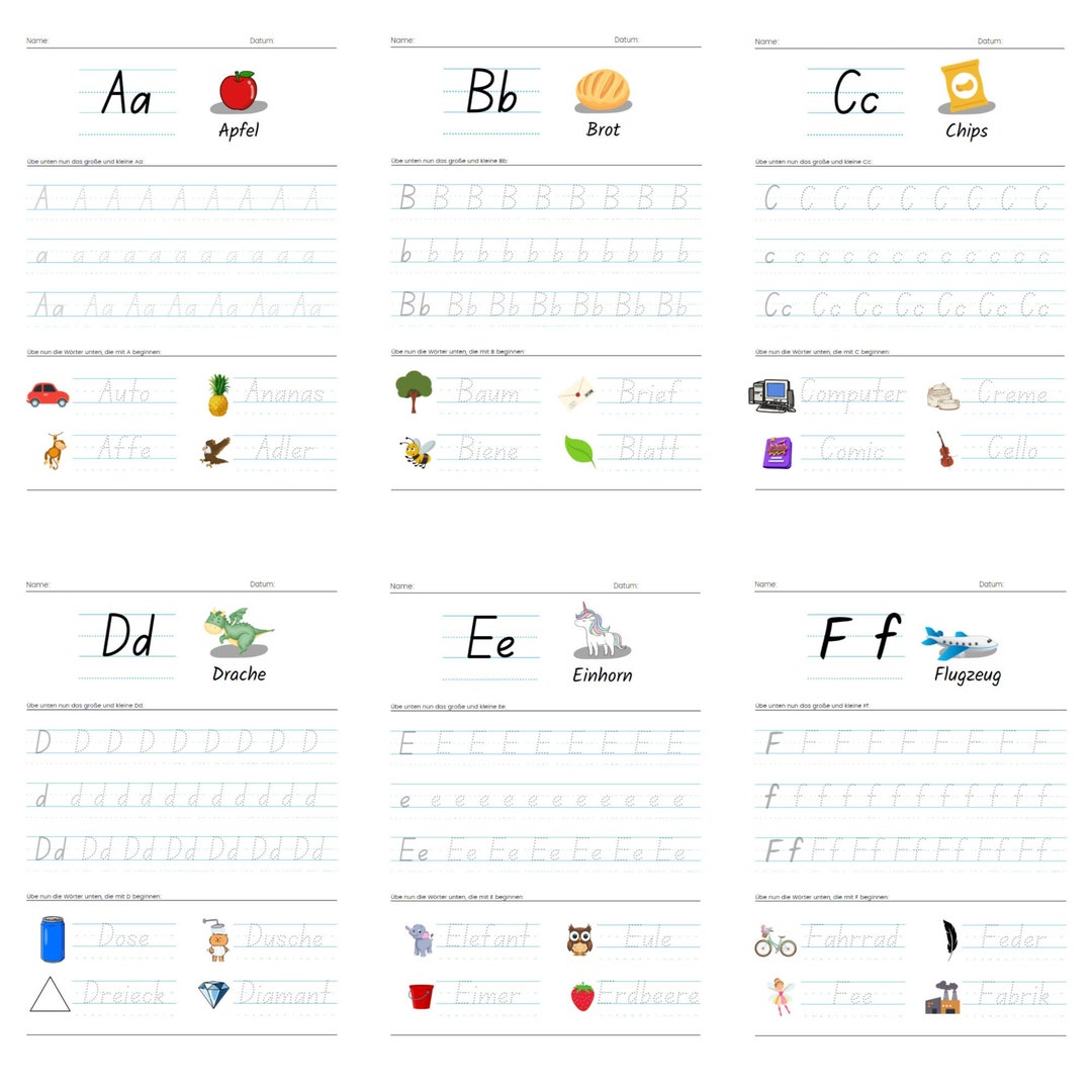 ABC Practice Sheets - Etsy