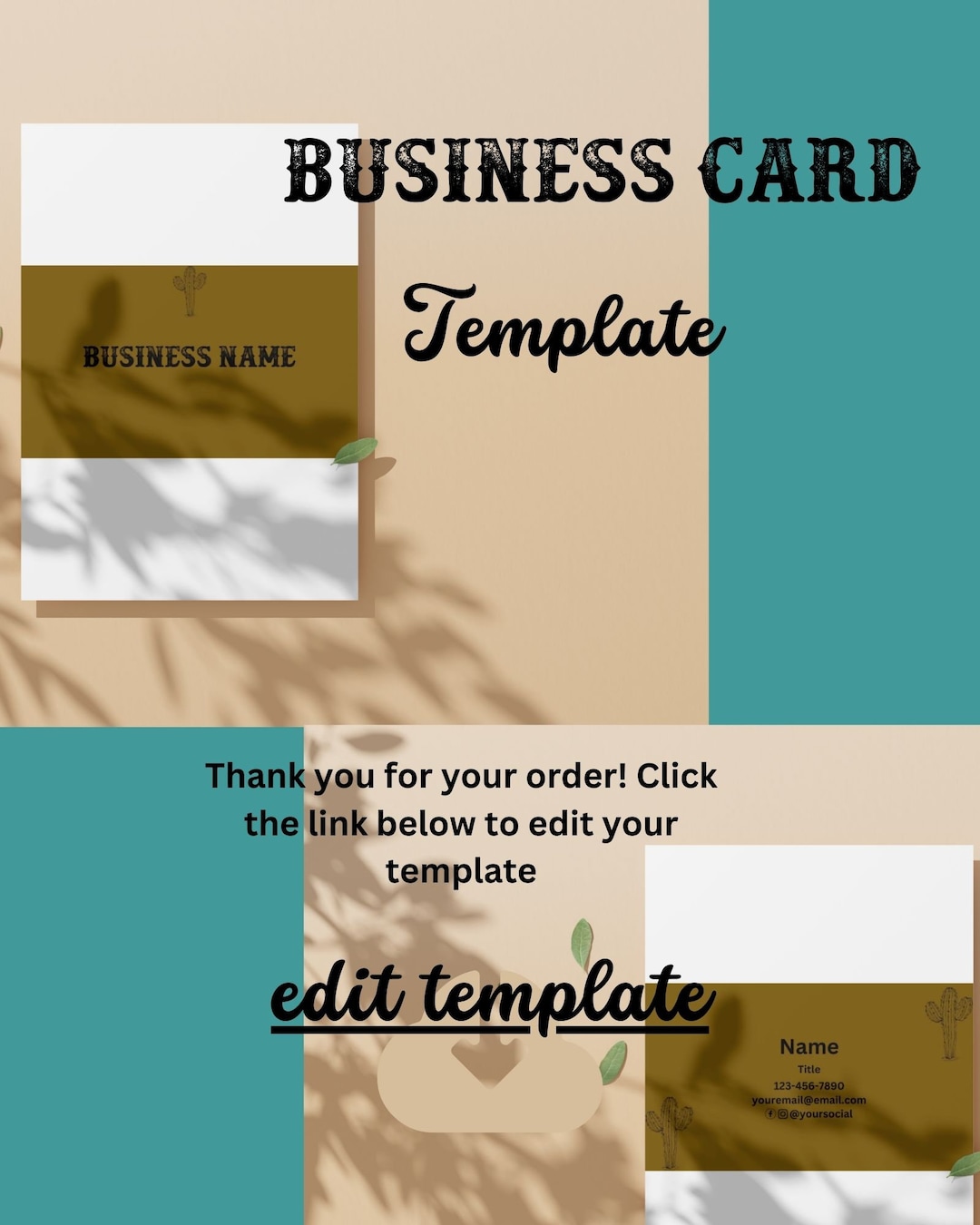 Western Style Business Card Template - Etsy
