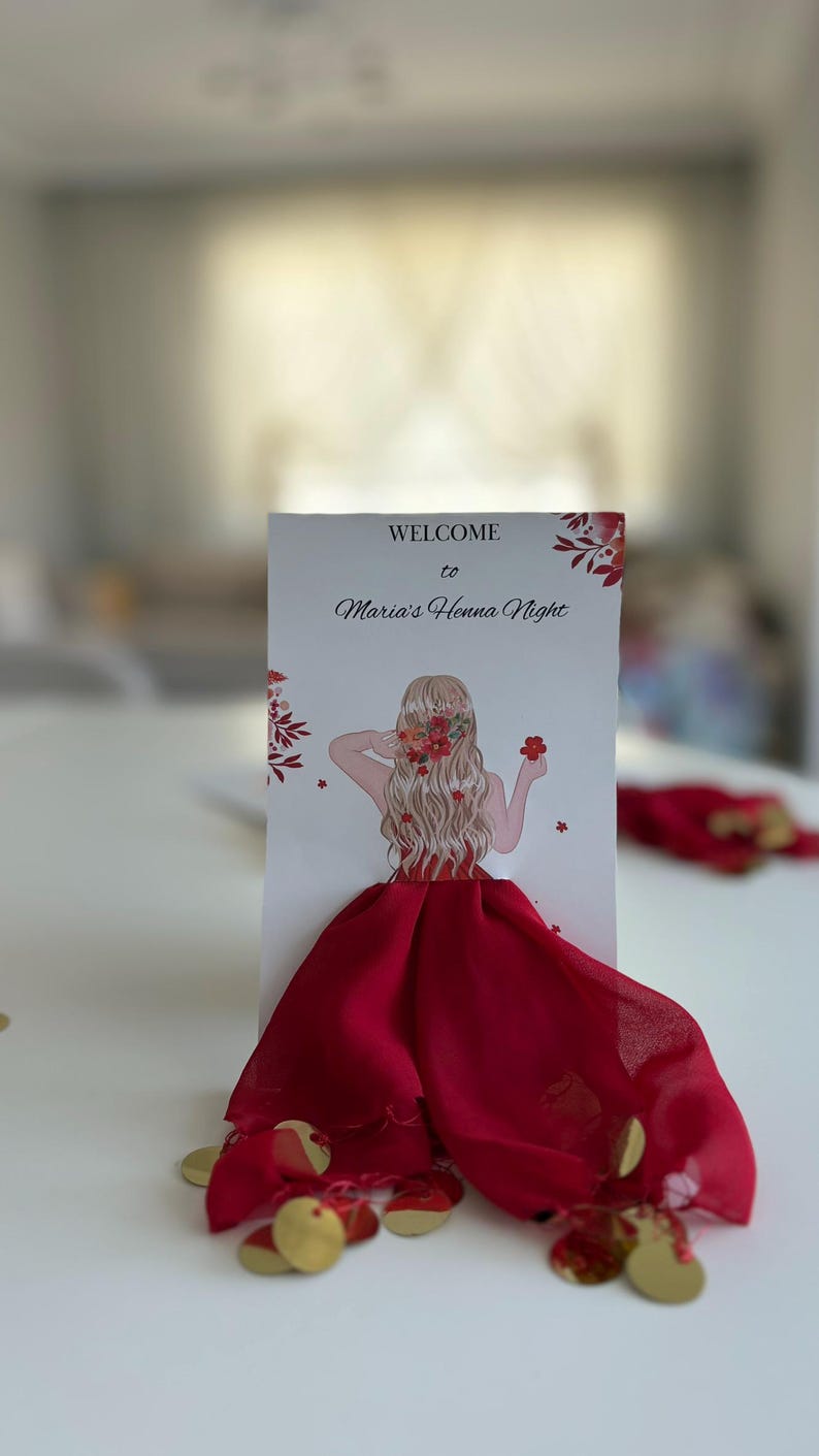 Personalized Chiffon Handkerchief Favor: Henna Night, Wedding Keepsake ...