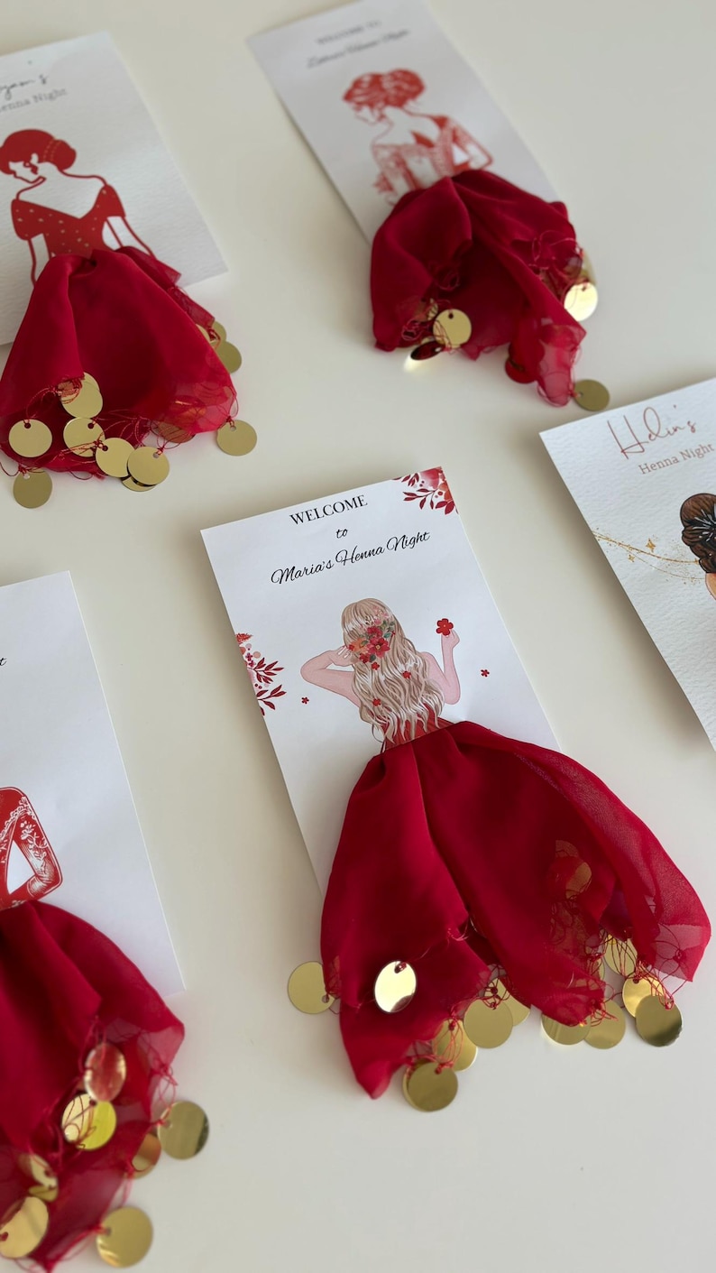 Personalized Chiffon Handkerchief Favor: Henna Night, Wedding Keepsake ...